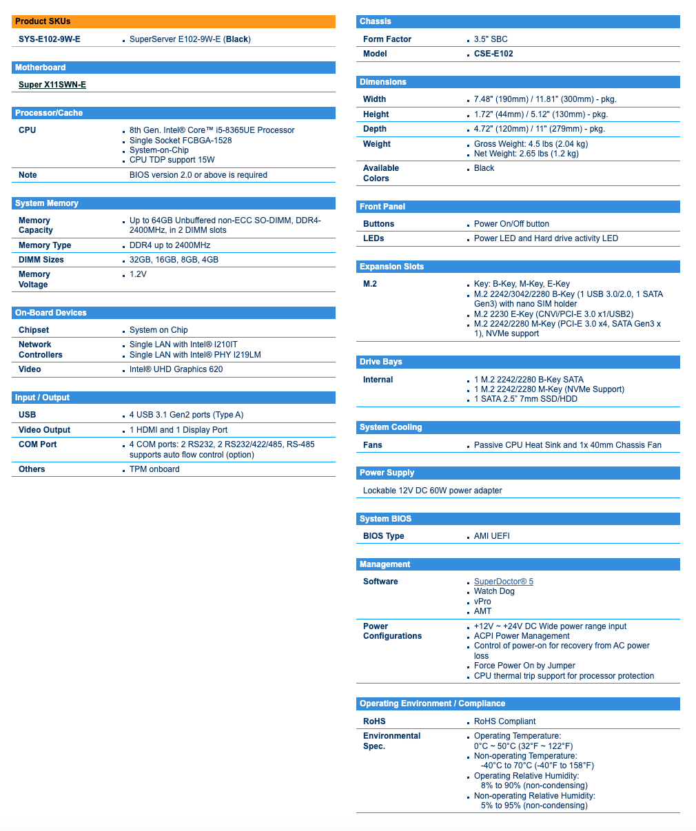 SuperServer E102-9W-E - Autech Technology